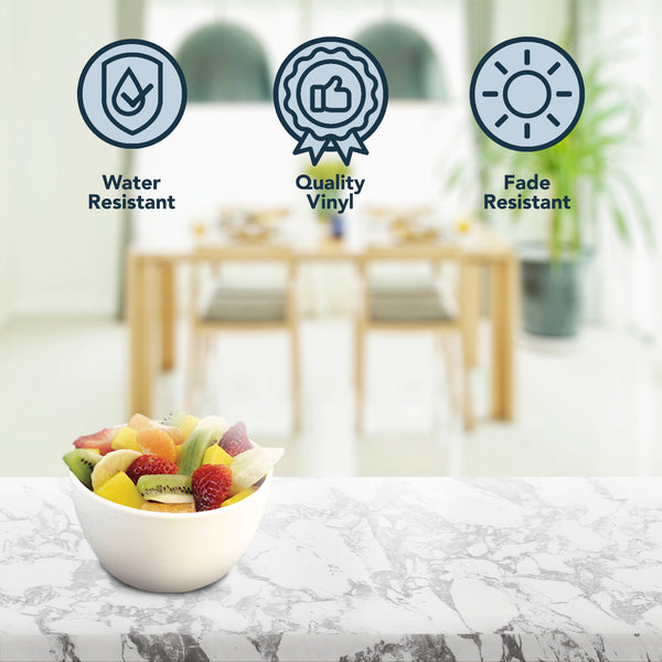 Instant Granite in Grey/Gray White Marble | Counter Top Film 36" wide ...