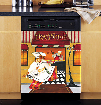 Chef at Trattoria Magnetic Dishwasher Door Cover - Easy Home Renewals